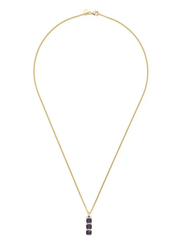 Tom Wood Mini Cushion Lapis Lazuli Pendant Necklace - Gold