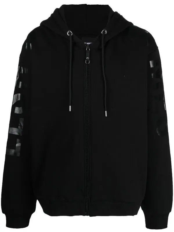 LES HOMMES Logo-print Zip-up Hoodie