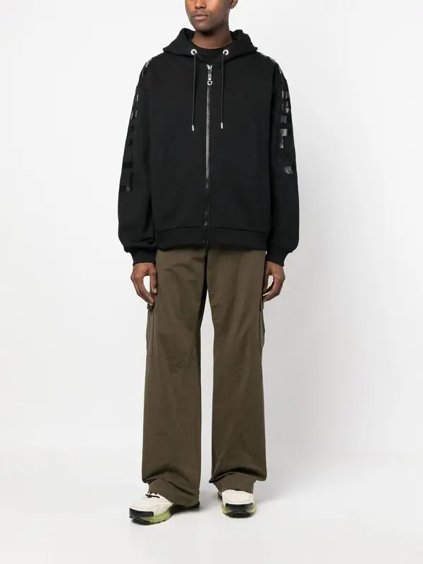 LES HOMMES Logo-print Zip-up Hoodie