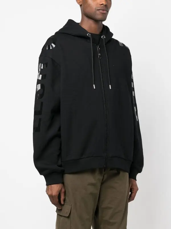 LES HOMMES Logo-print Zip-up Hoodie