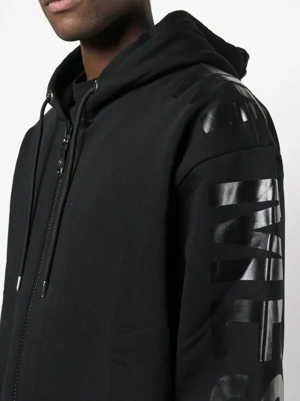 LES HOMMES Logo-print Zip-up Hoodie