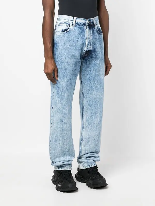 VTMNTS Acid-wash Wide Leg Denim Jeans