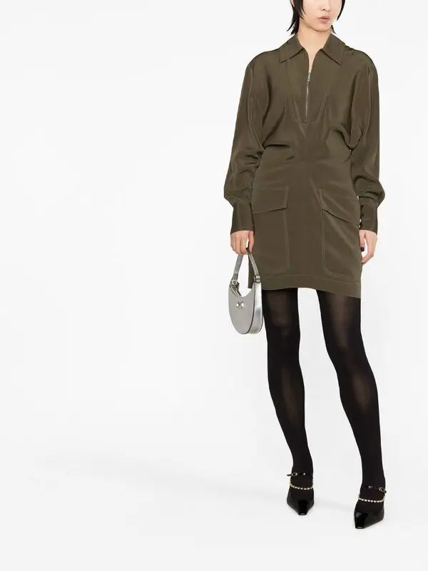 Victoria Beckham Flap-pocket Minidress - Green