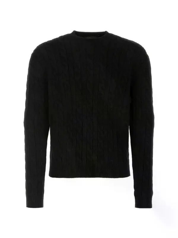 Prada Logo-embroidered Cable-knit Jumper