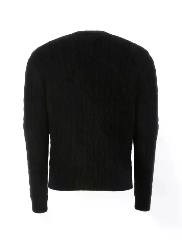 Prada Logo-embroidered Cable-knit Jumper