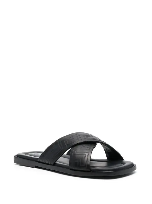 Versace Greca-pattern Open-toe Slides