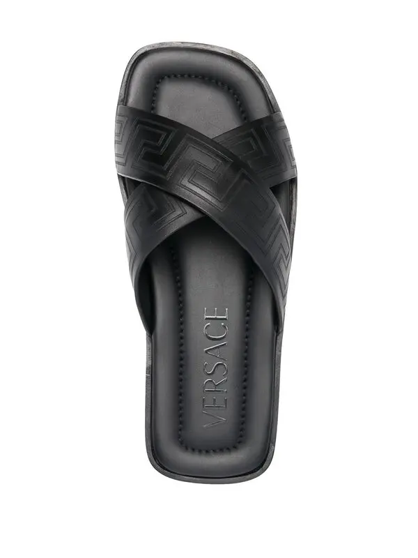 Versace Greca-pattern Open-toe Slides