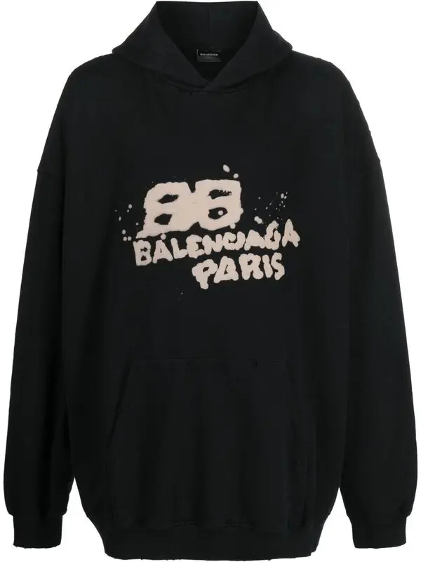 Balenciaga Graffiti Logo Cotton Hoodie