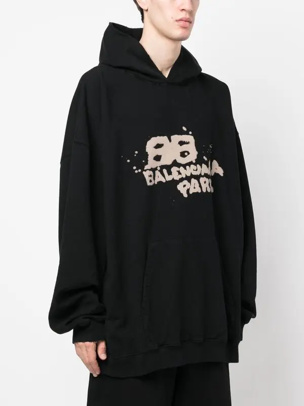 Balenciaga Graffiti Logo Cotton Hoodie