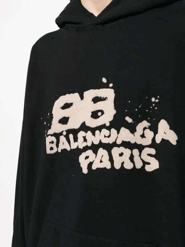 Balenciaga Graffiti Logo Cotton Hoodie