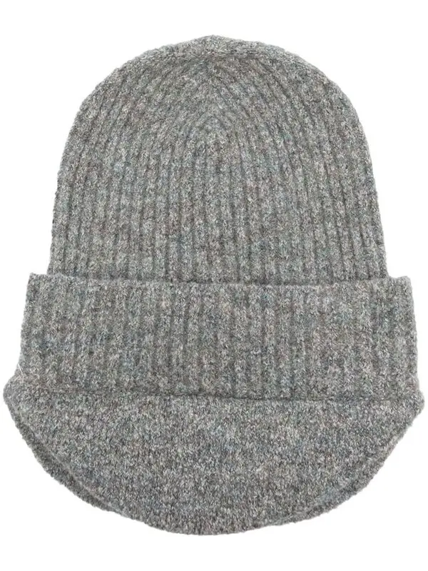RANRA Ribbed-knit Beanie - Grey
