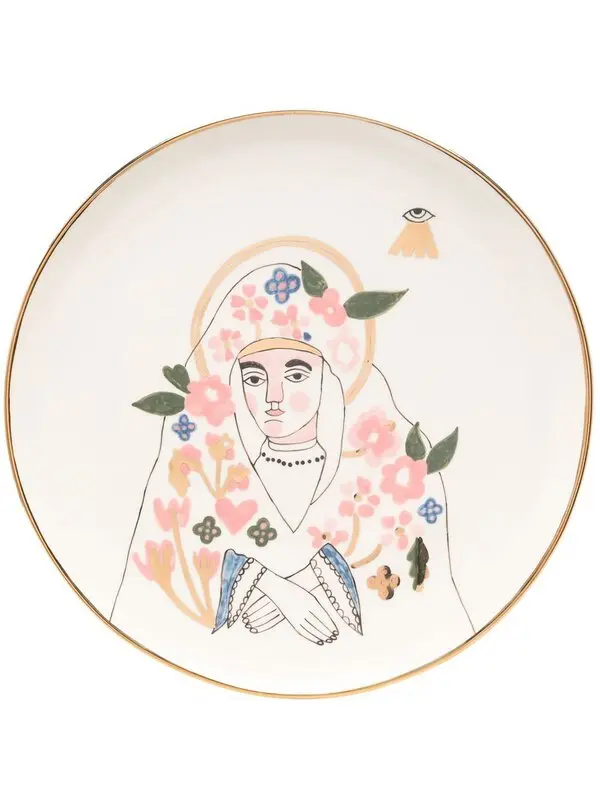 GUNIA PROJECT St Maria Hand-painted Ceramic Plate