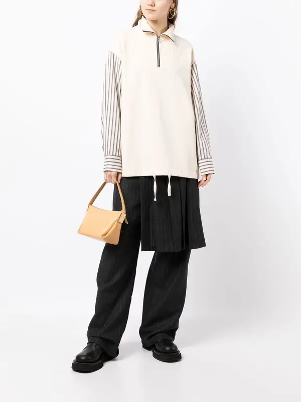 Goen.j Striped Layered Poplin Shirt-sweatshirt