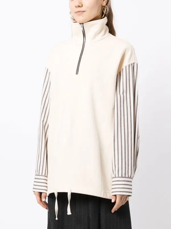 Goen.j Striped Layered Poplin Shirt-sweatshirt