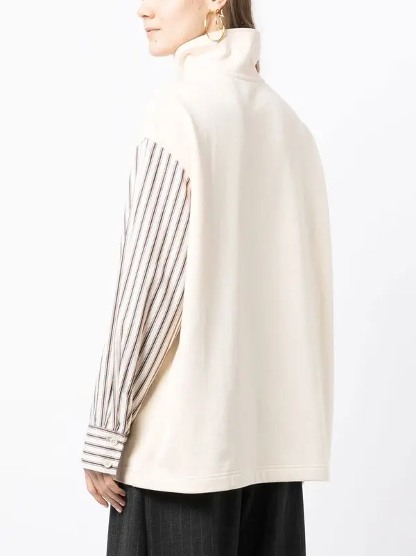 Goen.j Striped Layered Poplin Shirt-sweatshirt