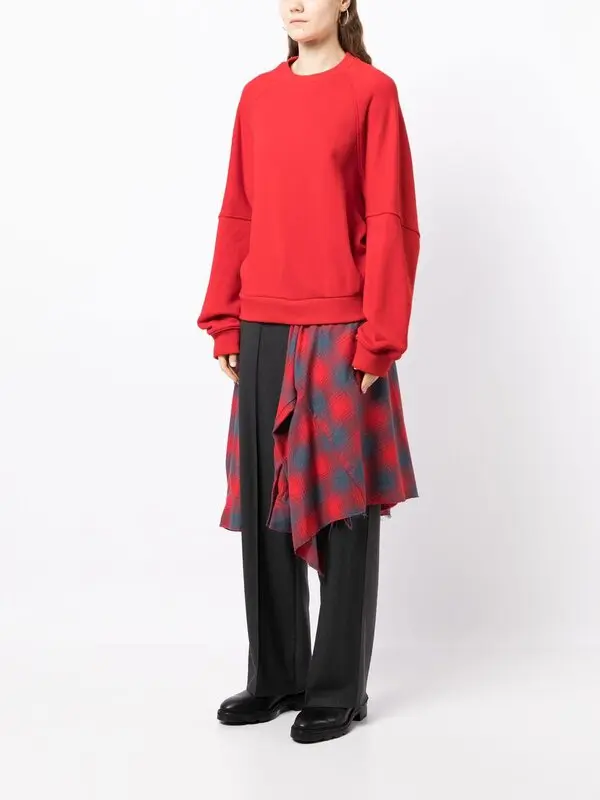 Goen.j Layered Sweatshirt With Plaid Panel