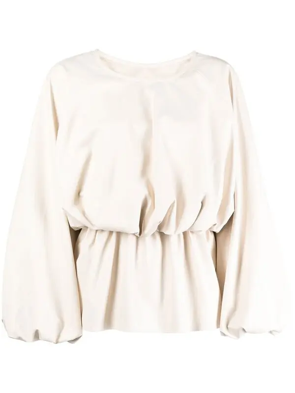 Goen.j Puffer Faux-leather Blouse