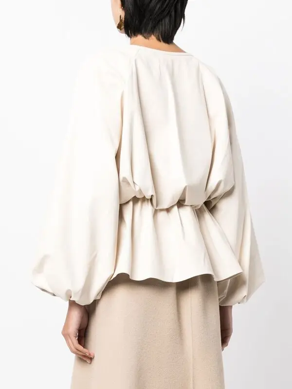 Goen.j Puffer Faux-leather Blouse