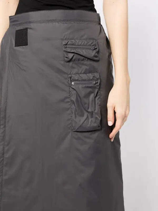 Goen.j Wrap-effect Quilted Midi Skirt