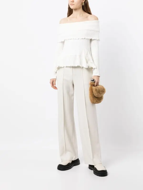 Goen.j Twill Straight-leg Trousers - White