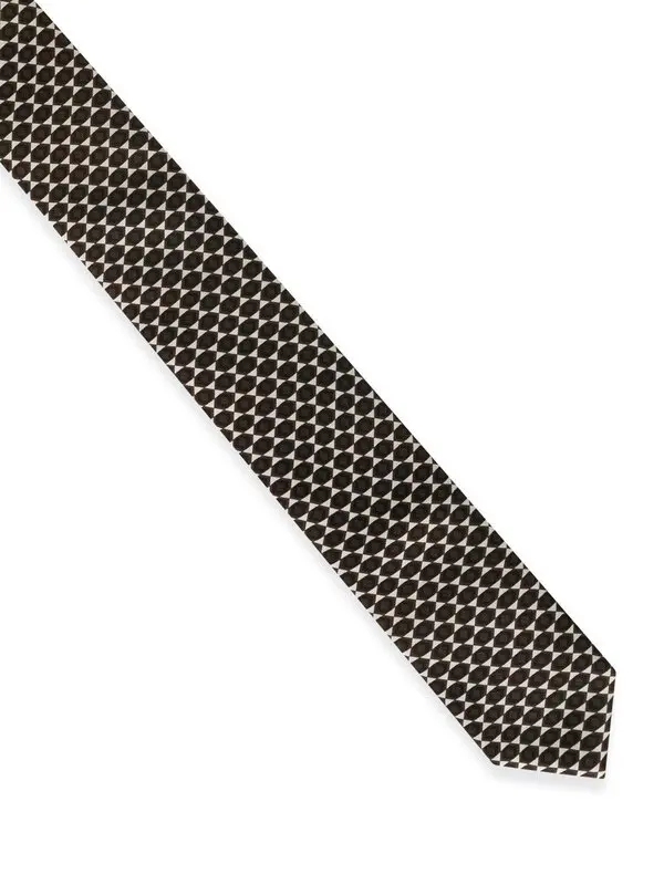 Dolce & Gabbana Geometric-print Neck Tie - Black