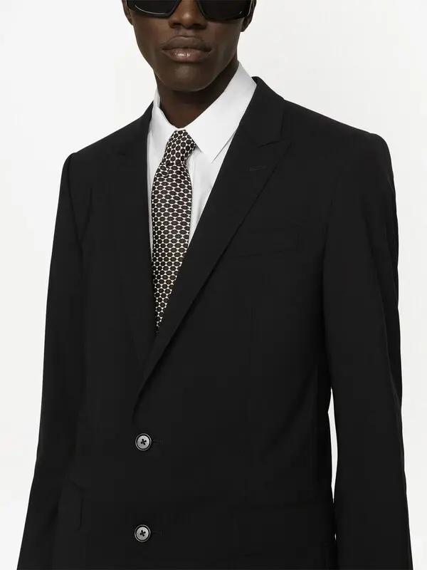 Dolce & Gabbana Geometric-print Neck Tie - Black