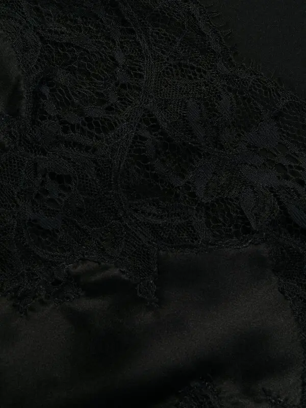FLEUR OF ENGLAND Lace-trim Silk Robe