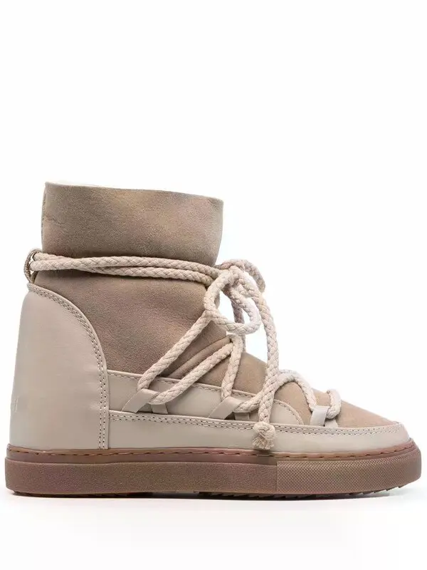 Inuikii Lace-up Shearling-lined Boots - Neutrals