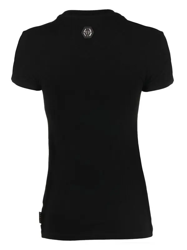 Philipp Plein Skull Strass V-neck T-shirt - Black