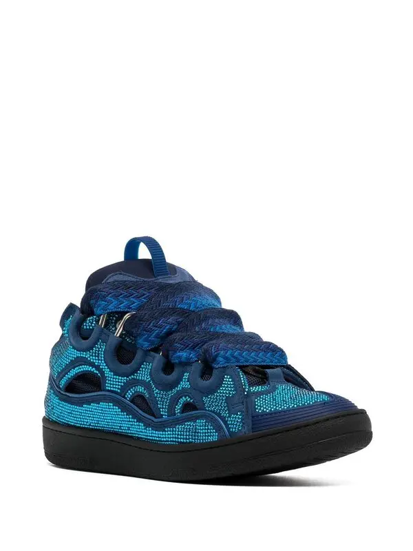 LANVIN Curb Rhinestone-embellished Sneakers - Blue