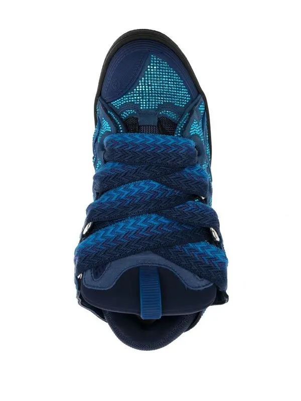 LANVIN Curb Rhinestone-embellished Sneakers - Blue