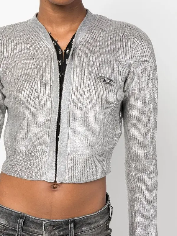 DIESEL® Cropped Wool Cardigan