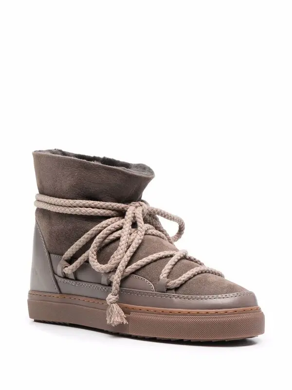 Inuikii Lace-up Shearling-lined Boots - Brown