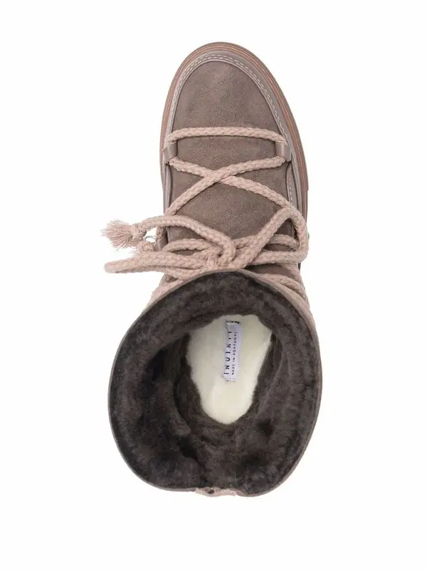 Inuikii Lace-up Shearling-lined Boots - Brown
