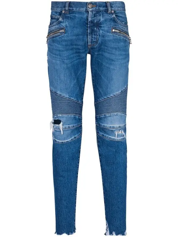 Balmain Distressed-effect Slim Jeans