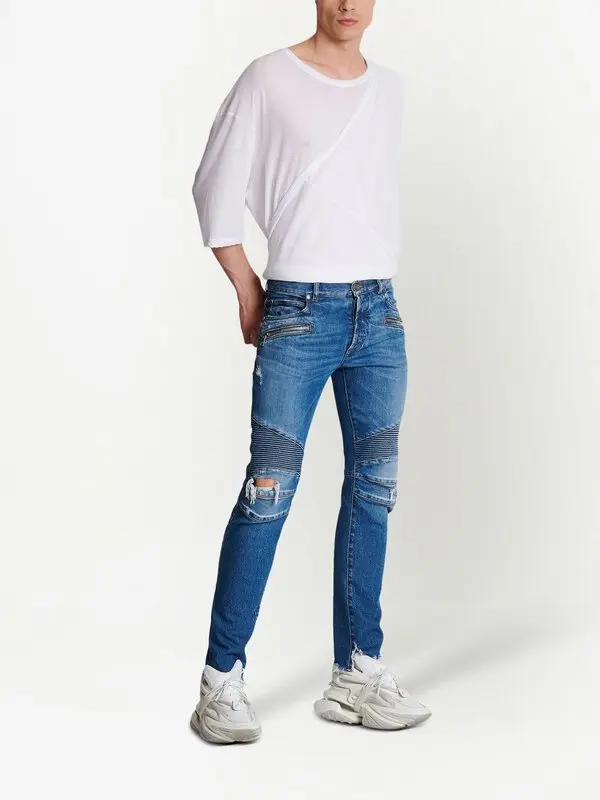 Balmain Distressed-effect Slim Jeans