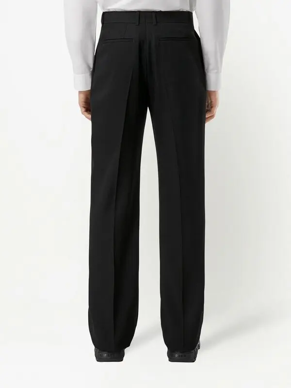 Burberry Wide-leg Pleated Trousers - Black
