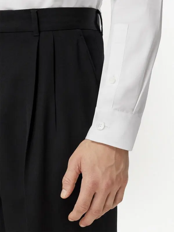Burberry Wide-leg Pleated Trousers - Black