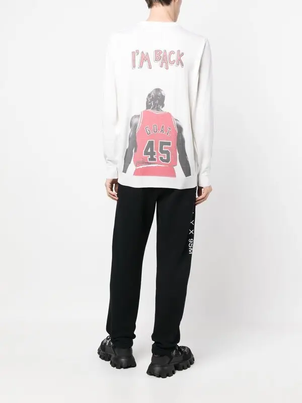 THROWBACK. Graphic-print Merino-blend Jumper