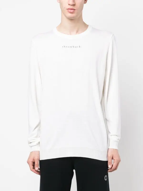 THROWBACK. Graphic-print Merino-blend Jumper
