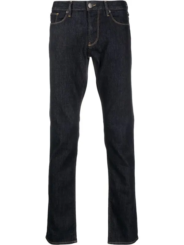 Emporio Armani Mid-rise Slim-fit Jeans - Blue