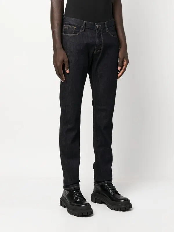 Emporio Armani Mid-rise Slim-fit Jeans - Blue