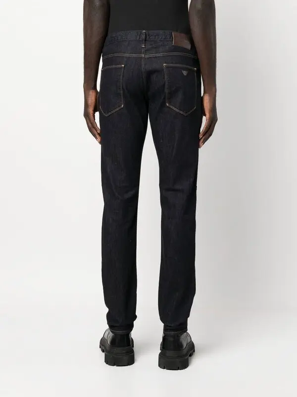 Emporio Armani Mid-rise Slim-fit Jeans - Blue