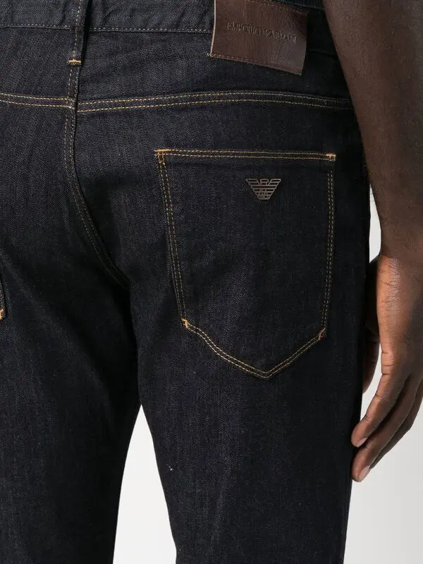 Emporio Armani Mid-rise Slim-fit Jeans - Blue