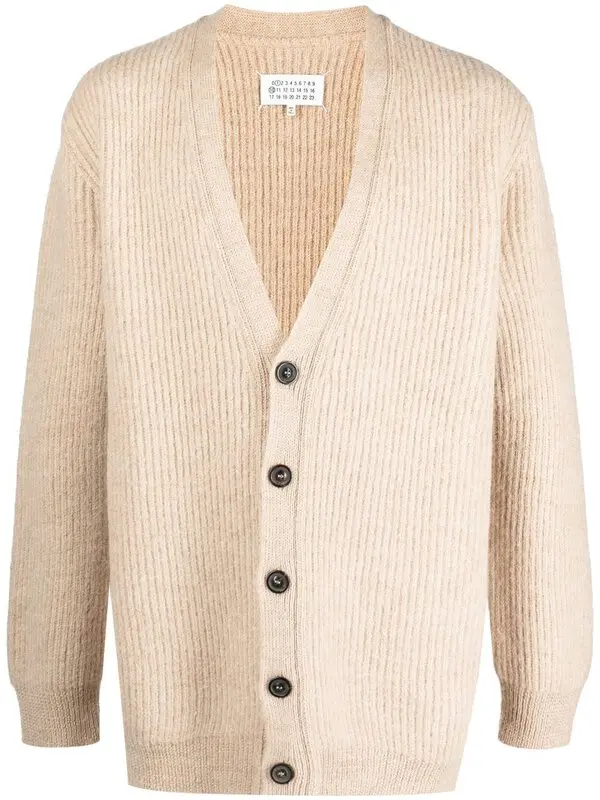 MAISON MARGIELA V-neck Alpaca-blend Cardigan - Neutrals