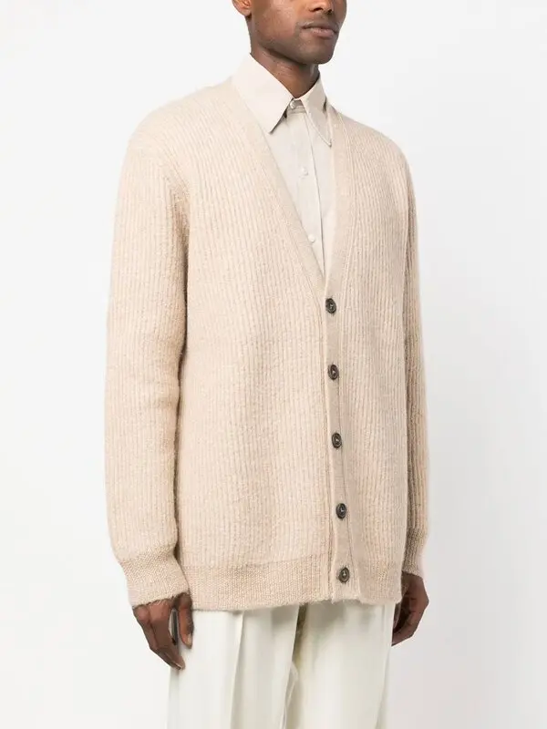 MAISON MARGIELA V-neck Alpaca-blend Cardigan - Neutrals