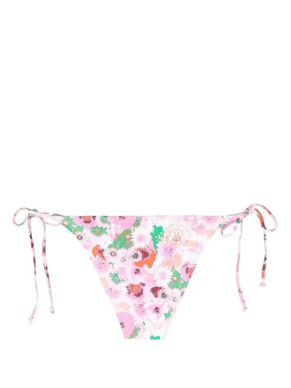 GANNI Floral-print Bikini Bottom - Pink