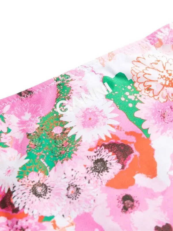 GANNI Floral-print Bikini Bottom - Pink
