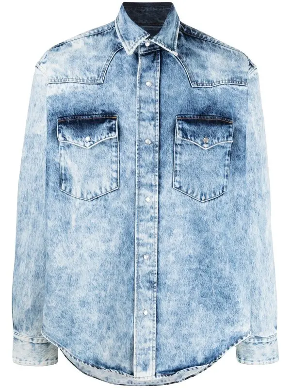 VTMNTS Acid-wash Denim Shirt