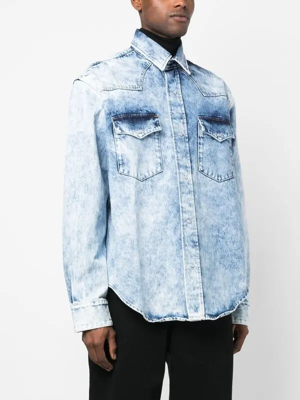 VTMNTS Acid-wash Denim Shirt